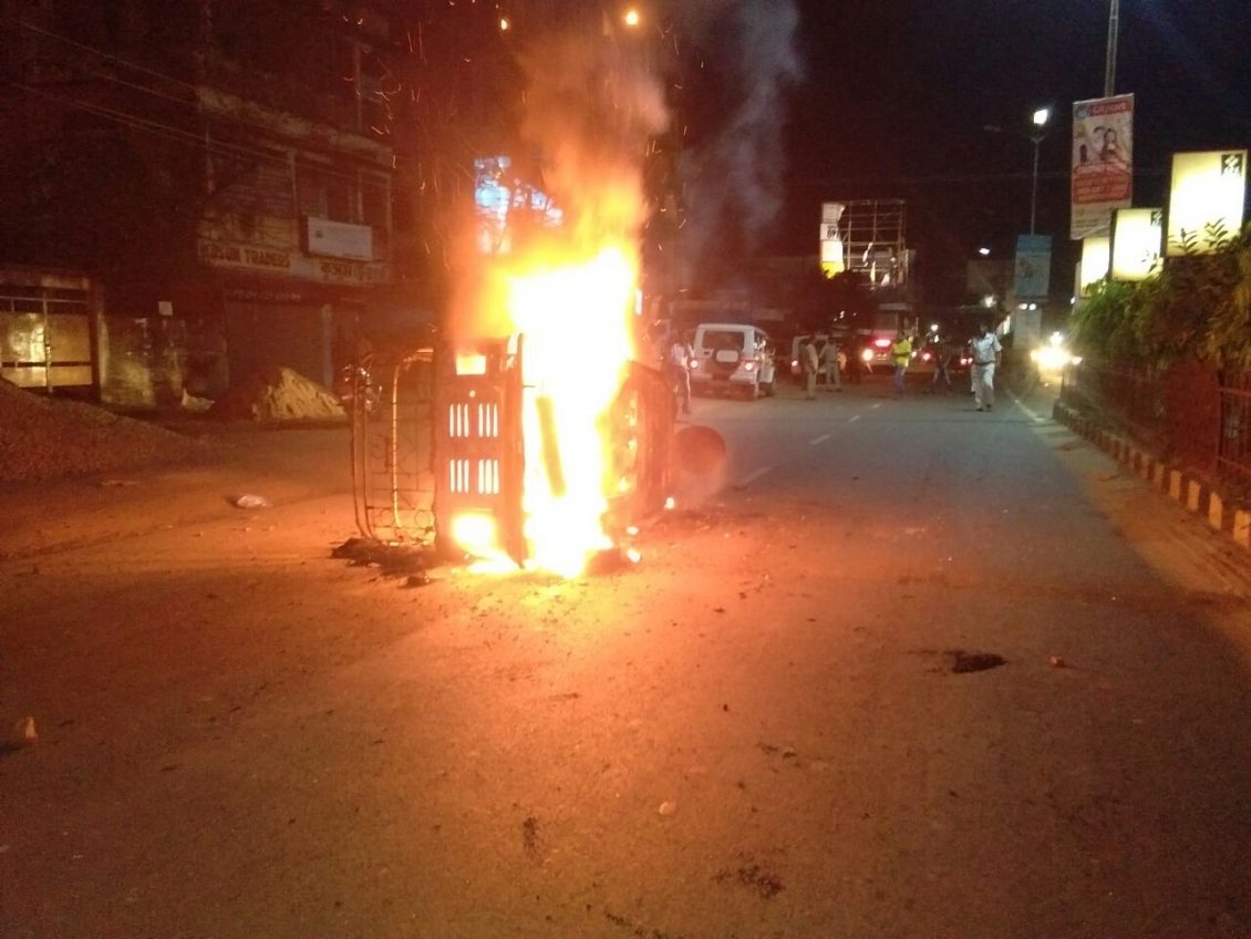 Auto Rickshaw set on fire in Rangikhari; District Administration urges ...