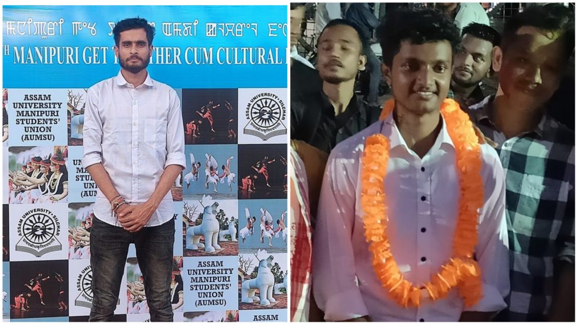 Assam University Students' Union's president Subhamoy Chanda stands ...
